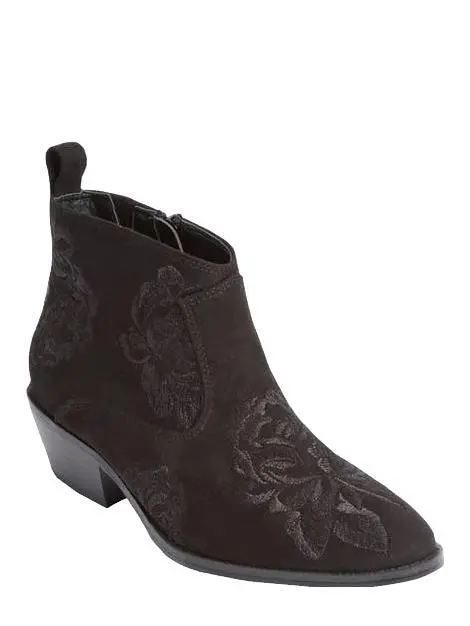 COMFORTVIEW The Gwyneth Embroidered Bootie - Black