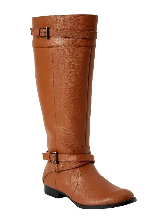 COMFORTVIEW The Janis Tall Regular Calf Leather Boot - Cognac