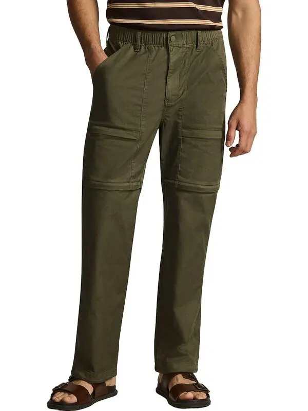 LANDS' END Zip-off Comfort Waist Twill Pants - Forest Moss