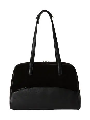 BY BANOO Leather Duffel Bag - Black/silver