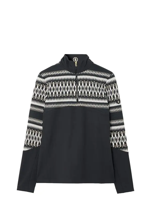 Bogner Jelissa Fair Isle Stretch-jersey Base Layer - Black