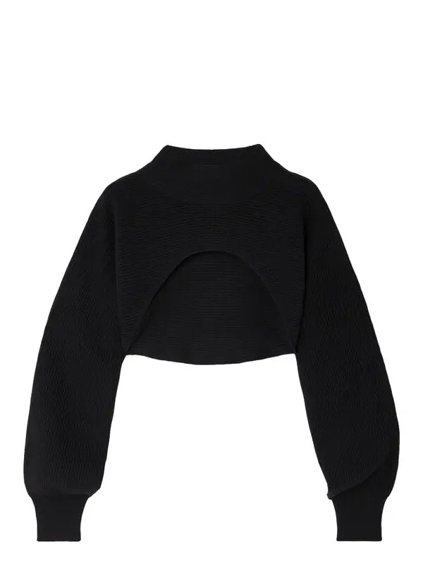 Lululemon Cropped Ribbed Cotton-blend Sweater - Black