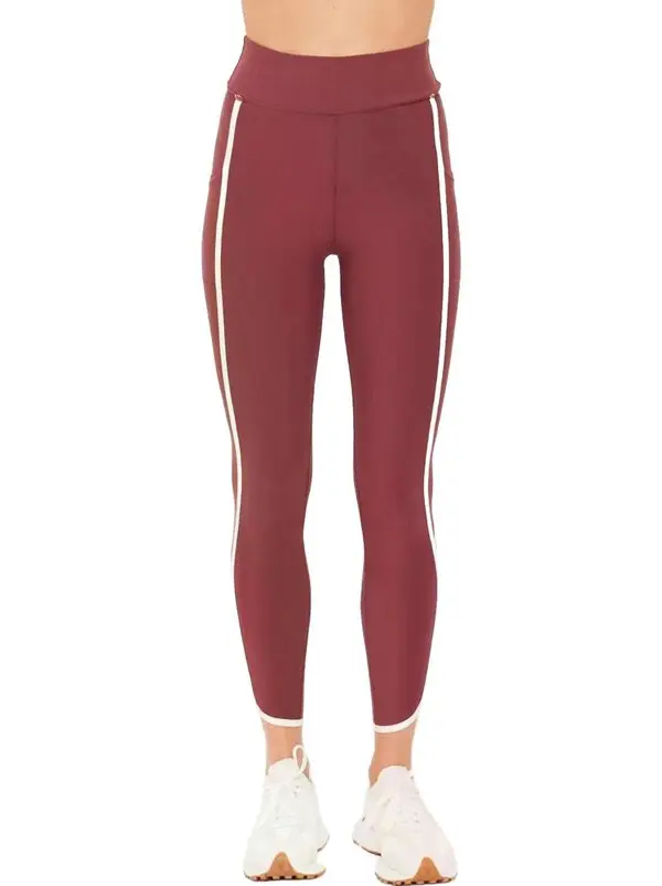 The Upside Samara Stripe-pocket Leggings - Red