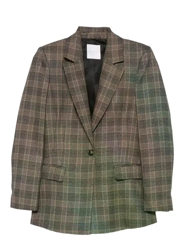 CENERE GB Check-pattern Blazer - Brown