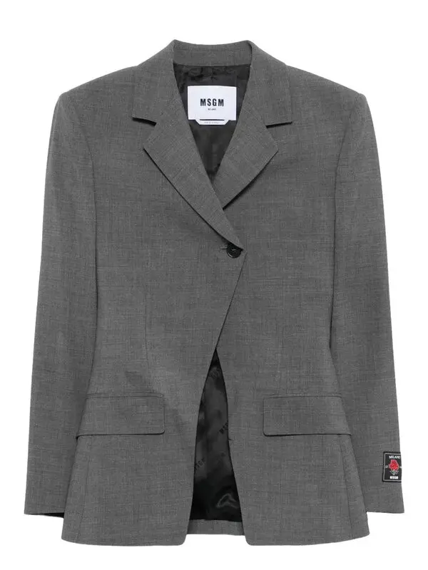 MSGM Single-breasted Blazer - Grey