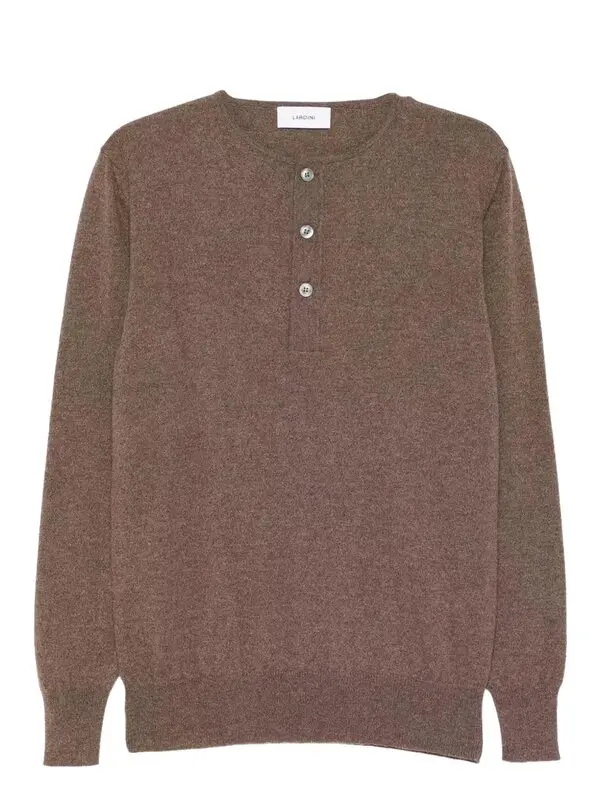 LARDINI Buttoned Sweater - Brown