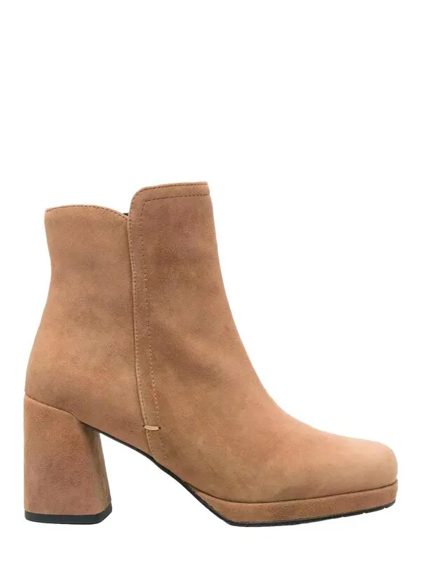 BRUNO PREMI Block-heel Suede Ankle Boots - Neutrals