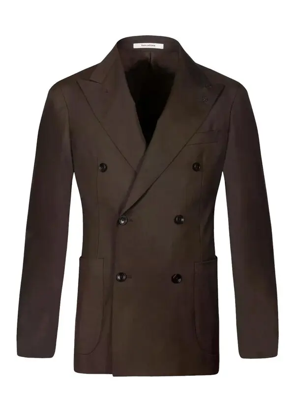 Tagliatore Double-breasted Wool Blazer - Brown