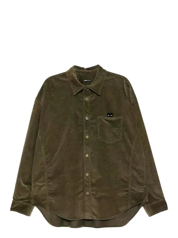 SONGZIO Embroidered Corduroy Shirt - Green