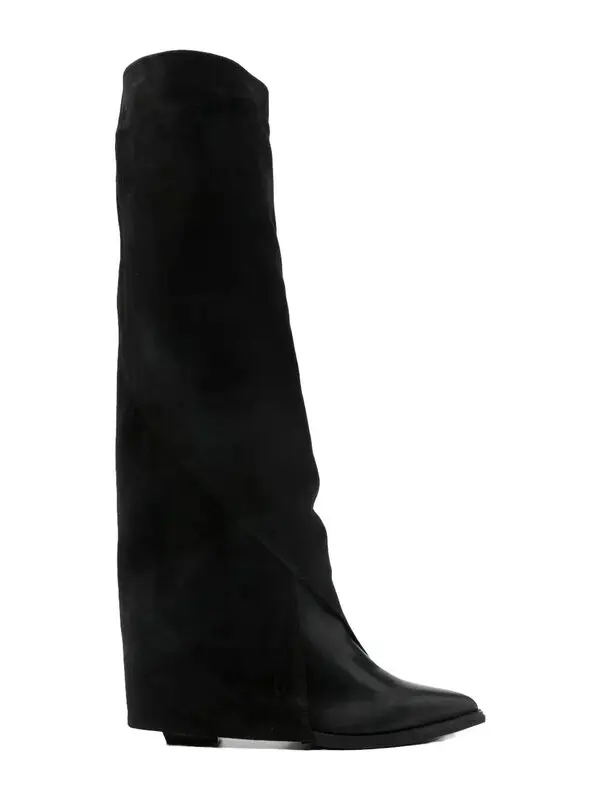 JULIE DEE 85mm Suede Boots - Black