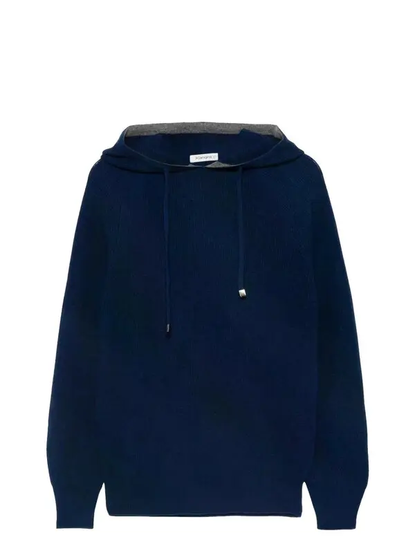 KANGRA Fine-knit Hoodie - Blue