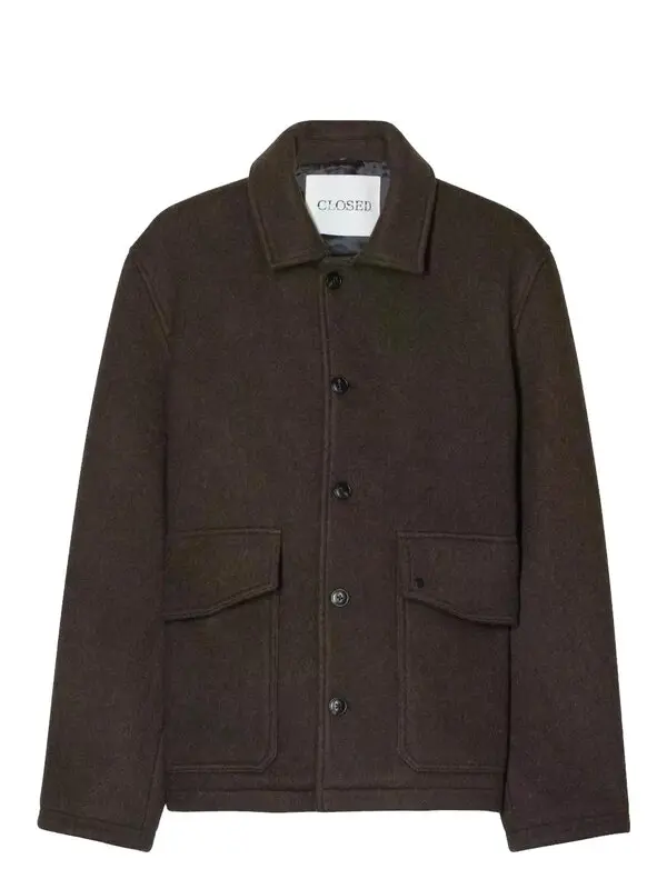 Closed Double-pocket Jacket - Brown