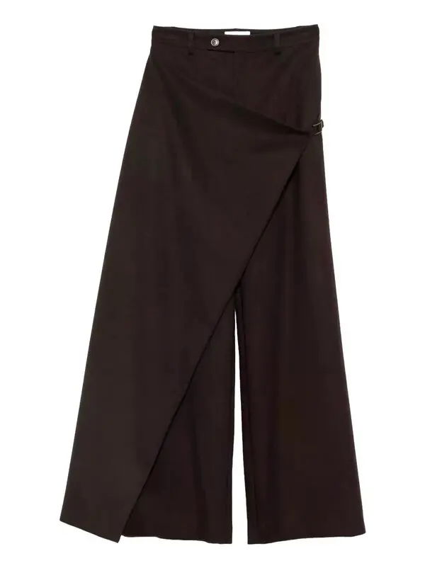 THE NINA STUDIO Wrap-design Trousers - Brown
