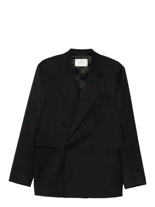 MANUEL RITZ Peak-lapel Double-breasted Blazer - Black