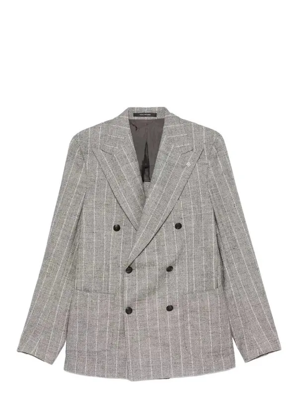 Tagliatore Striped Double-breasted Blazer - Grey
