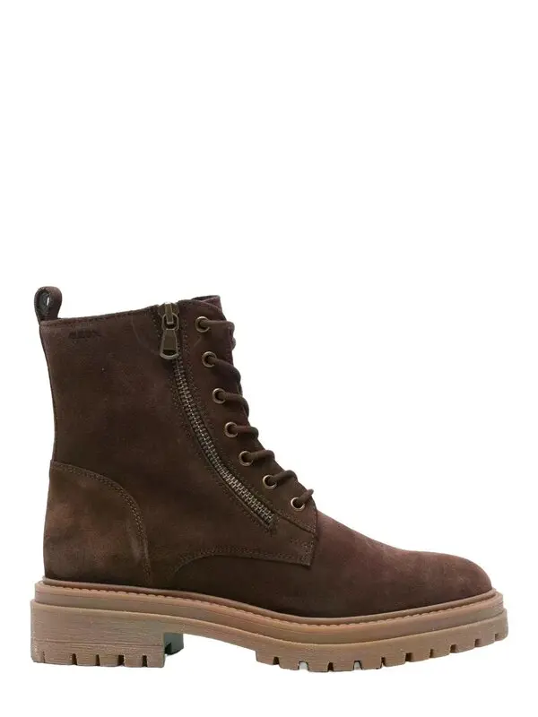 Geox Iridea Lace Up Boots - Brown