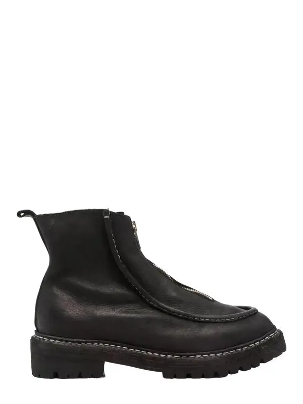 Guidi Leather Ankle Boots - Black