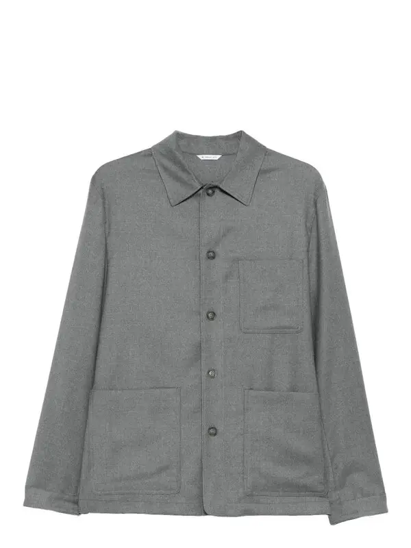 MANUEL RITZ Button-up Flannel Shirt Jacket - Grey