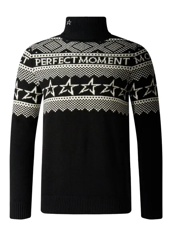 Perfect Moment Fairisle Merino Wool Sweater - Black