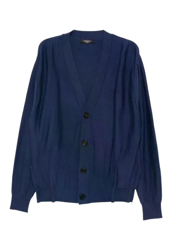 SONGZIO Edge Fold Ribbed Cardigan - Blue