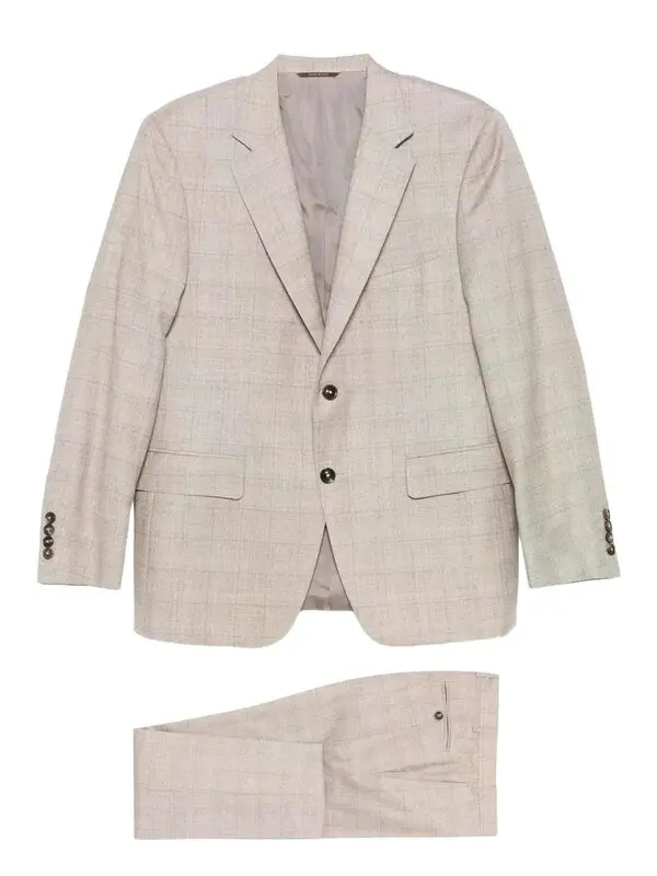Canali Checked Single-breasted Suit - Neutrals