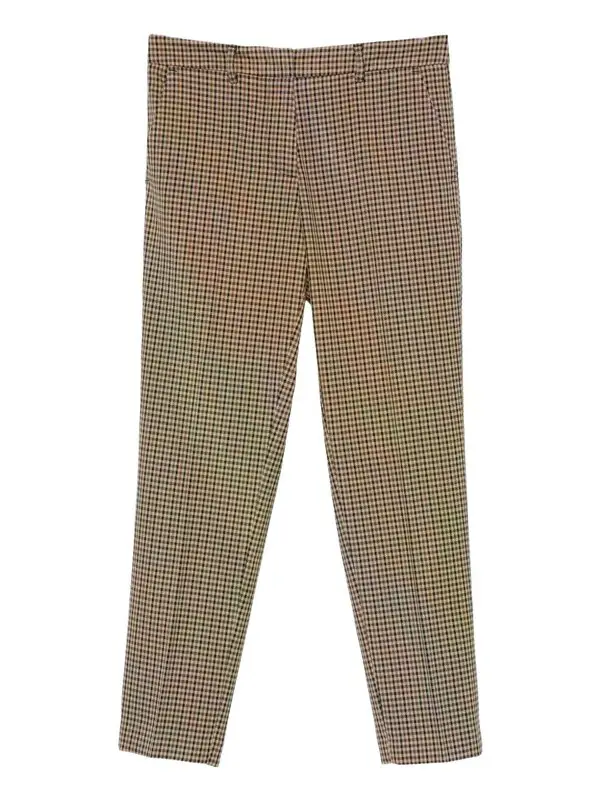 CENERE GB Checked Trousers - Brown