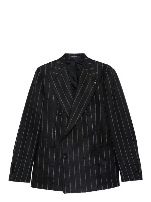 Tagliatore Striped Double-breasted Blazer - Black