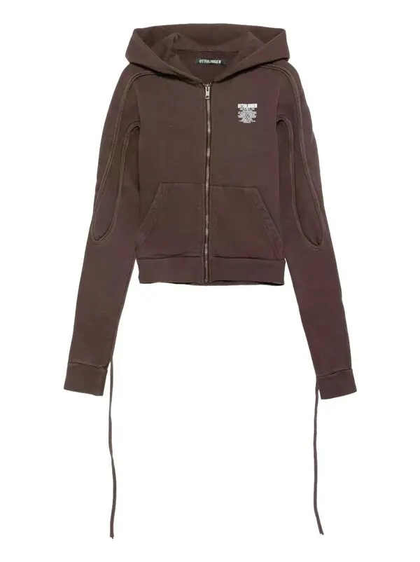 Ottolinger Hooded Zip-up Sweatshirt - Brown