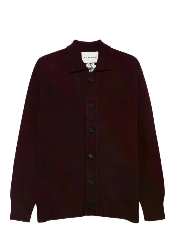 AMARANTO Fine-knit Cardigan - Red