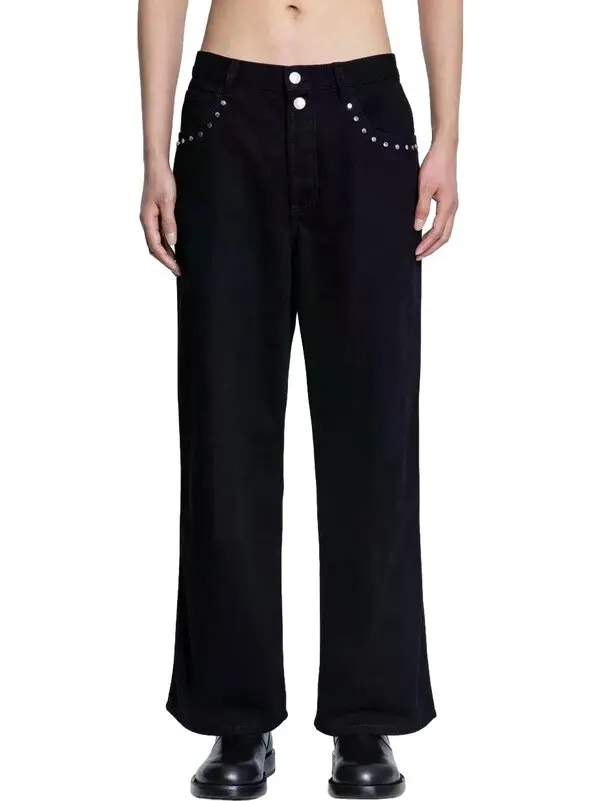 Alexander McQueen Five Pocket Jeans With Stud Embellishments - Black
