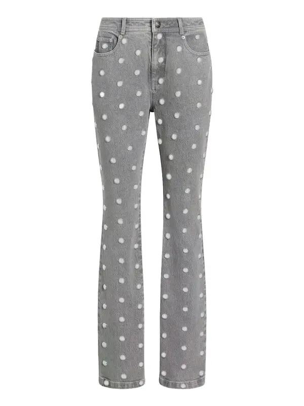 Cinq À Sept Studded Straight Leg Jeans - Grey