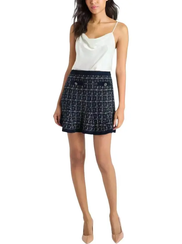 Cinq À Sept Ainara Check-pattern Mini Skirt - Blue