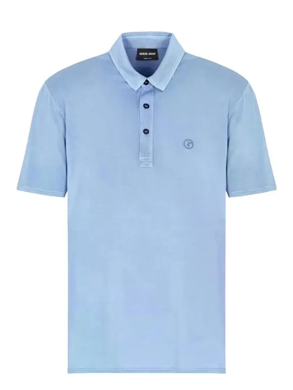 Giorgio Armani Logo-detail Polo Shirt - Blue