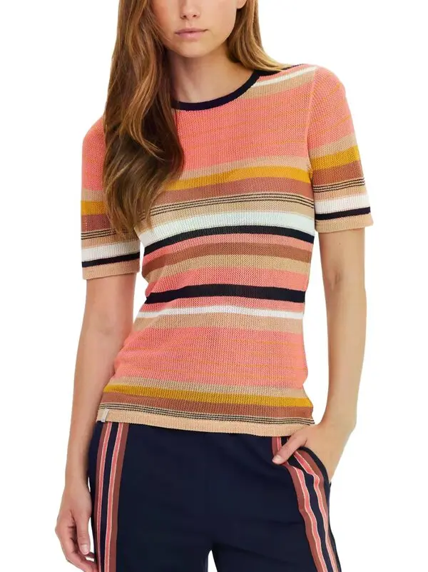 The Upside Sutton Striped-knitted T-shirt - Orange