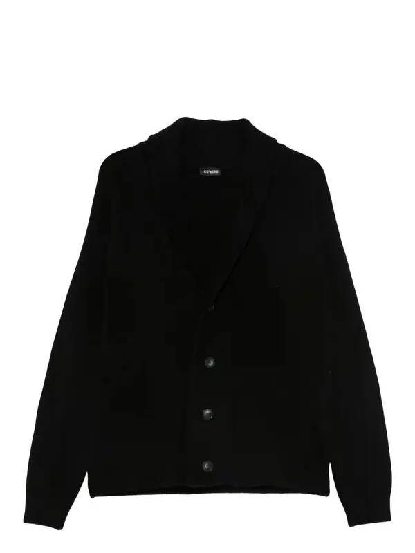 CENERE GB Shawl-collar Cardigan - Black