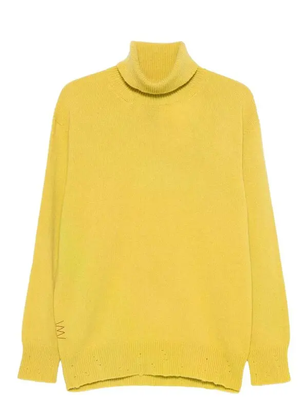 AMARANTO Roll-neck Sweater - Yellow