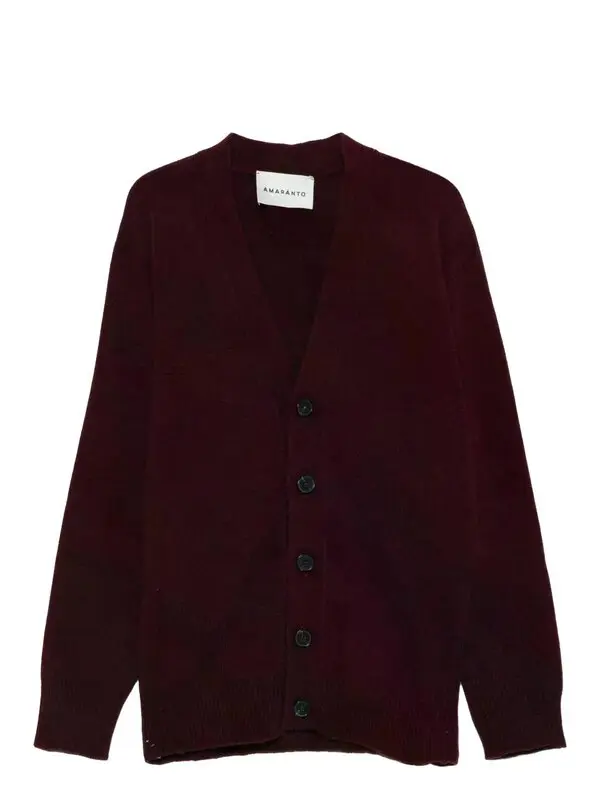 AMARANTO V-neck Cardigan - Red