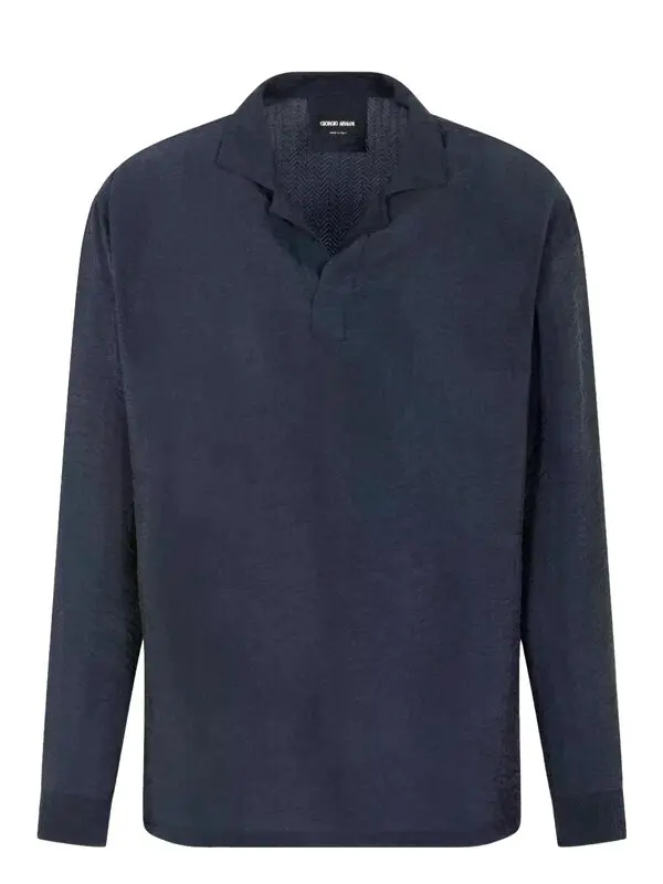 Giorgio Armani Long-sleeve Polo Shirt - Blue