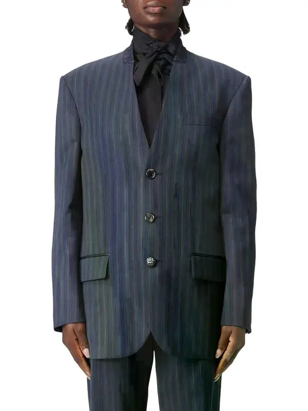 Moschino Pinstripe Print Blazer - Blue