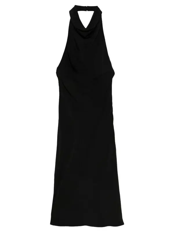 TOM FORD Halterneck Sleeveless Silk Dress - Black