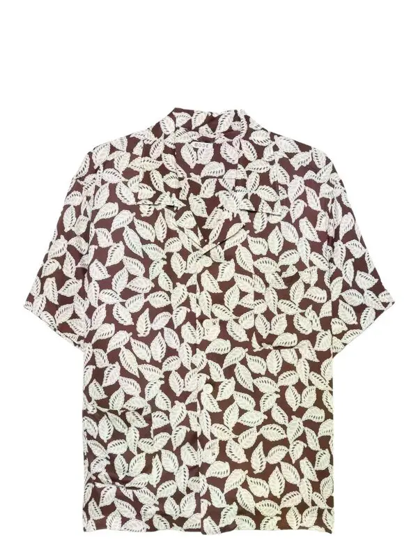 BODE Leaf-print Shirt - Brown