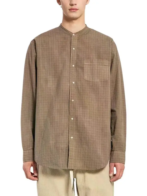 TAIGA TAKAHASHI Checked-pattern Shirt - Brown