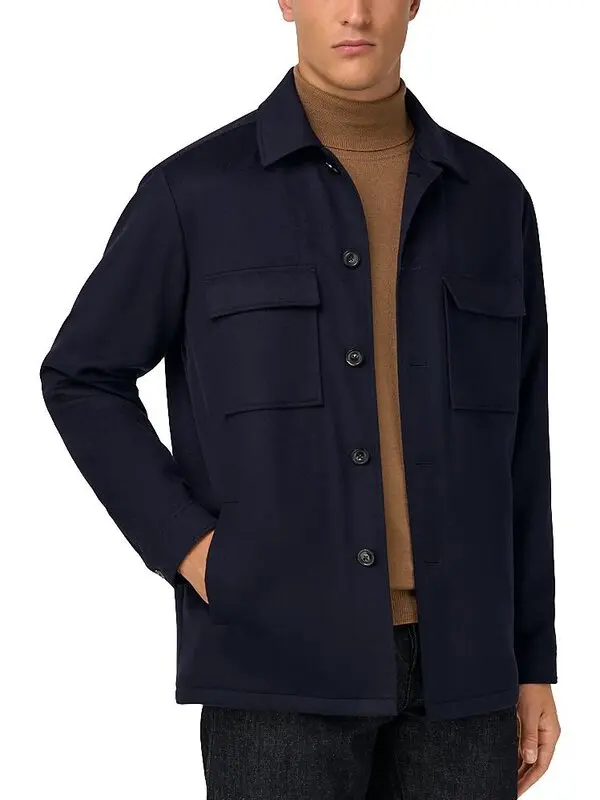 Boggi Milano Cashmere Shirt Jacket - Navy Blue
