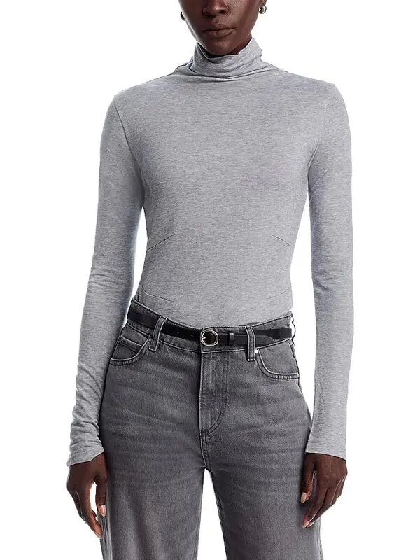 BOSS Elavu Turtleneck Top - Light Pastel Grey