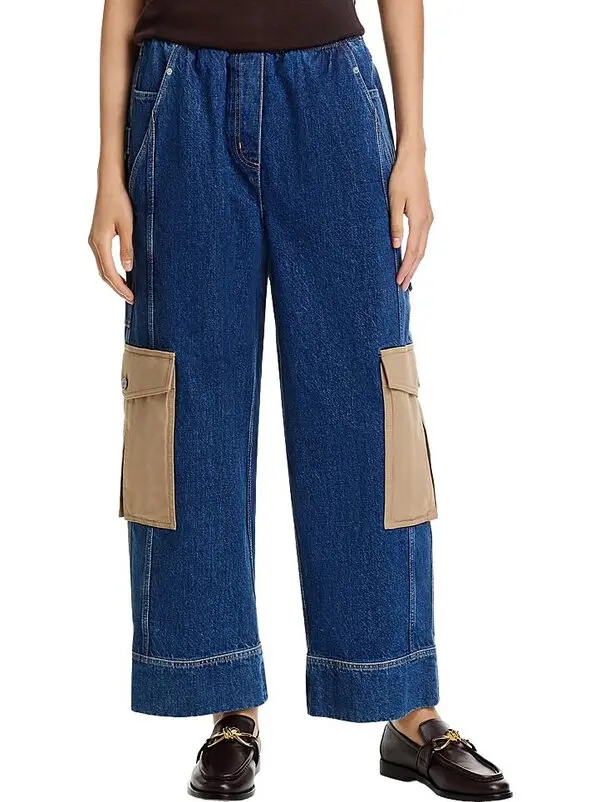 3.1 Phillip Lim Denim Patchwork Pull-on Pants - Indigo Multi