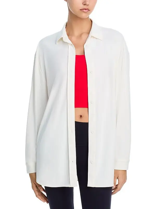 Splits59 Kate Airweight Button Front Shirt - White