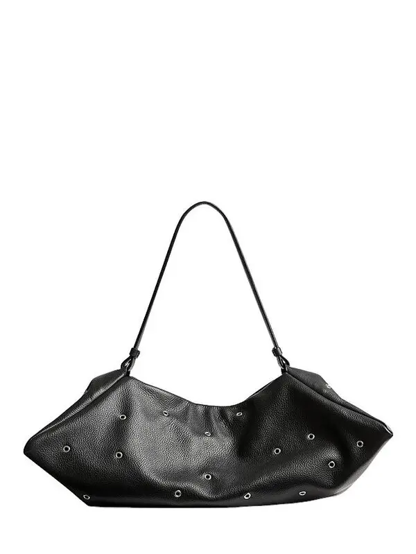 Altuzarra Origami Eyelet Leather Bag - Black/silver
