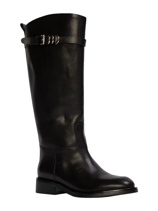 BLACK SUEDE STUDIO Classic Riding Boots - Black