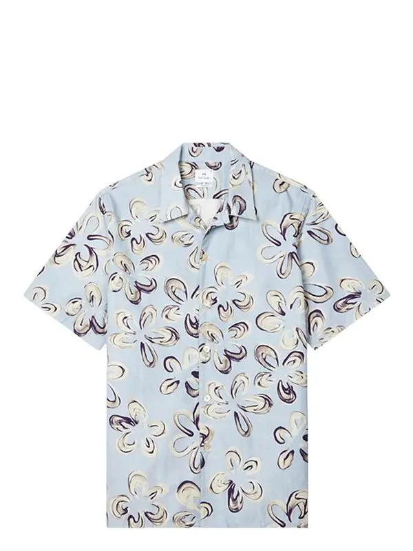 Paul Smith Short Sleeve Printed Camp Shirt - Blue Floral