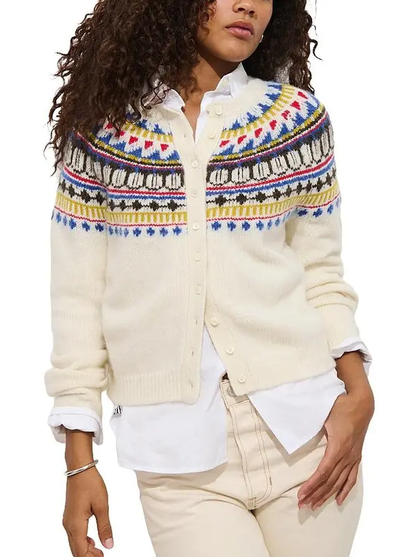 ALEX MILL Fair Isle Wool-blend Sweater - White